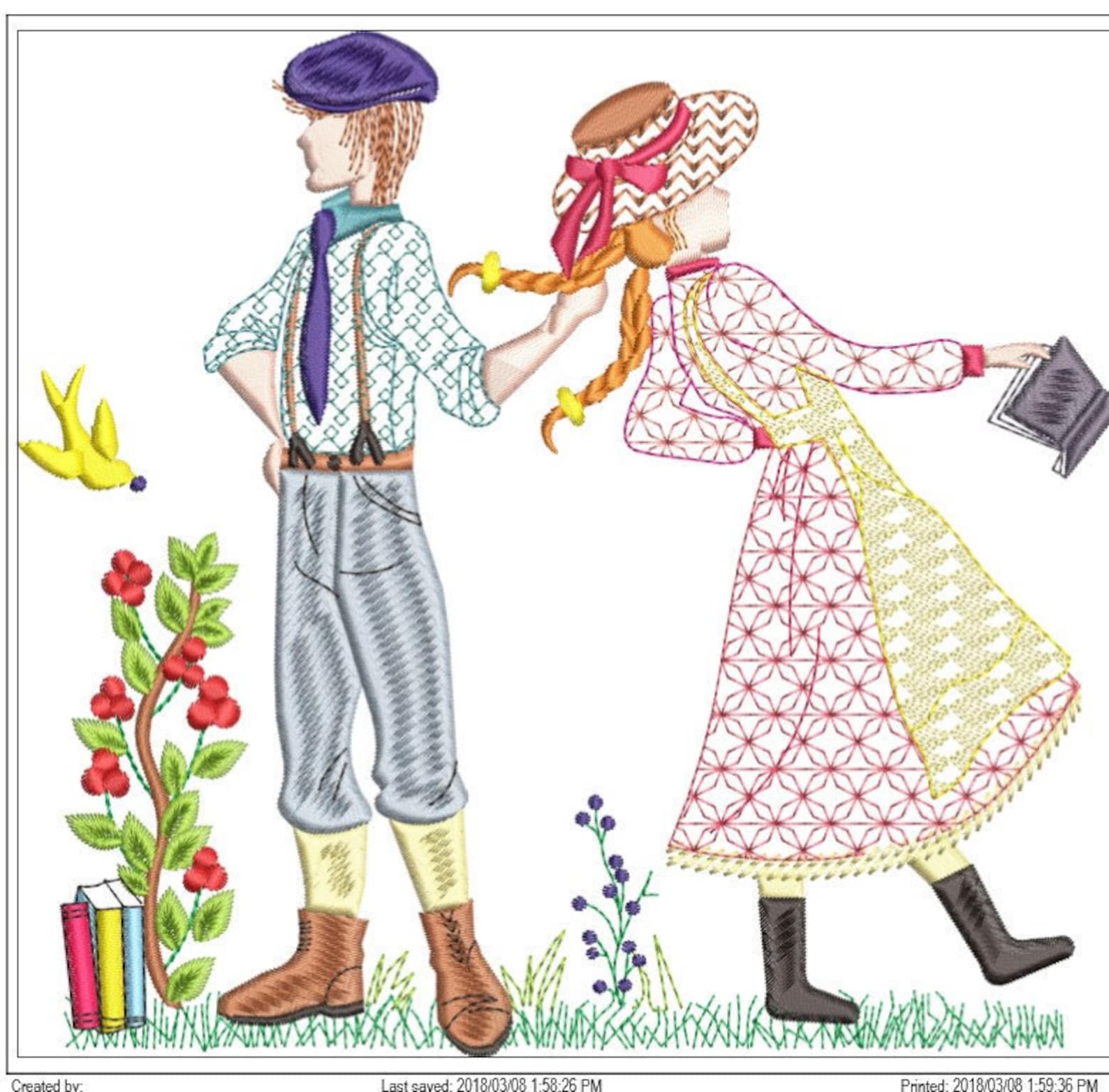 Anne of Green Gables With Gilbert Machine Embroidery Download( 5x5 6x6 ...