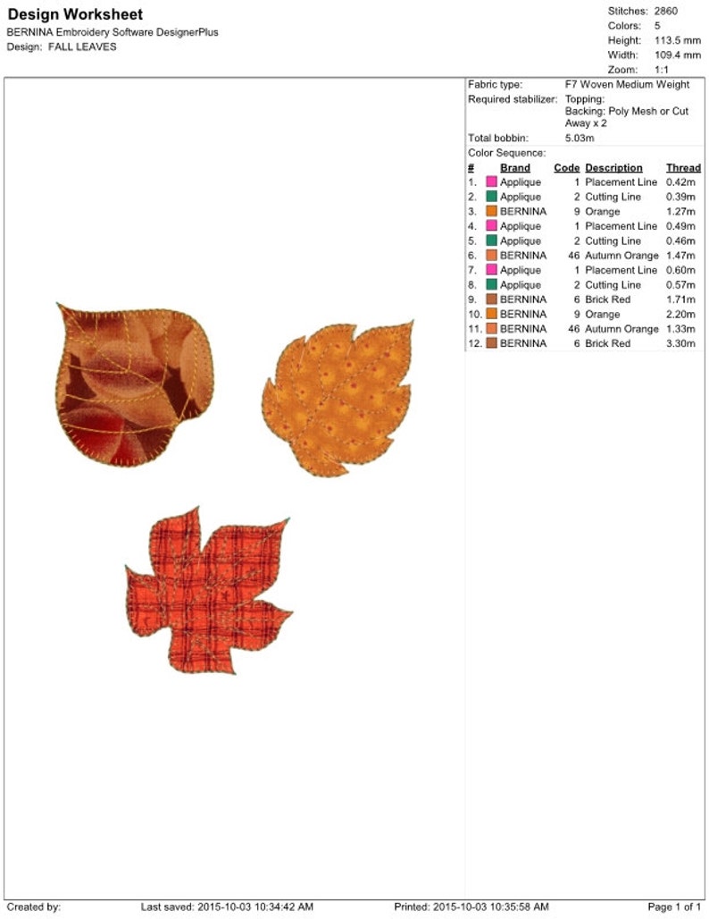 Applique Autumn Leaves Machine Embroidery Download 3 Different - Etsy