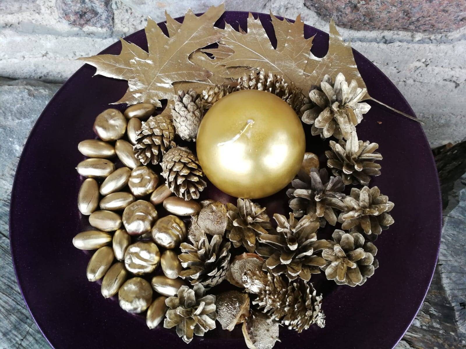 10 Golden Leaves Set Gold Painted Leaves Painted Oak Leaf Set - Etsy