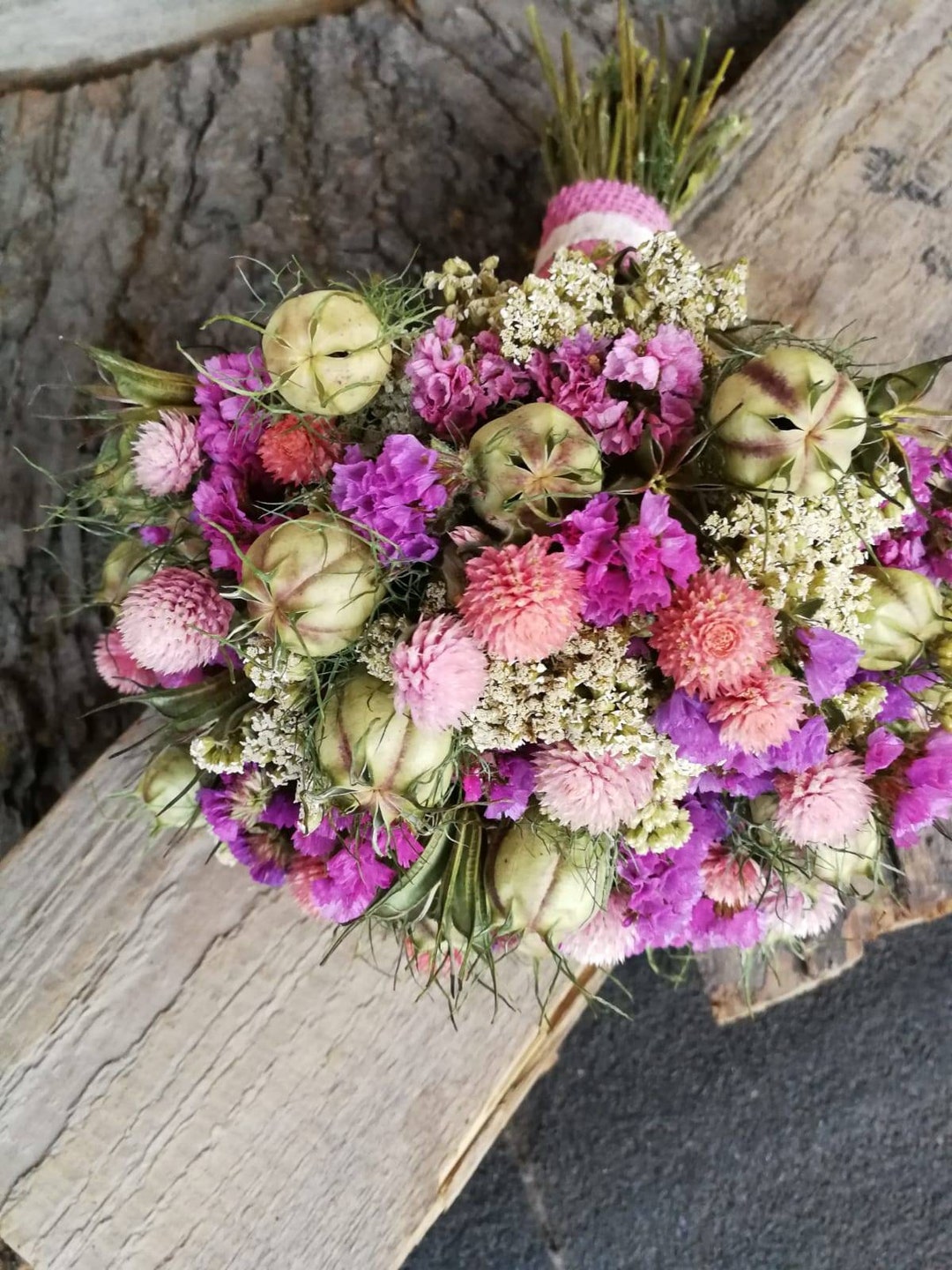 Medium Pink Dried Flower Bouquet Dried Flower Bunch Garden Flower ...