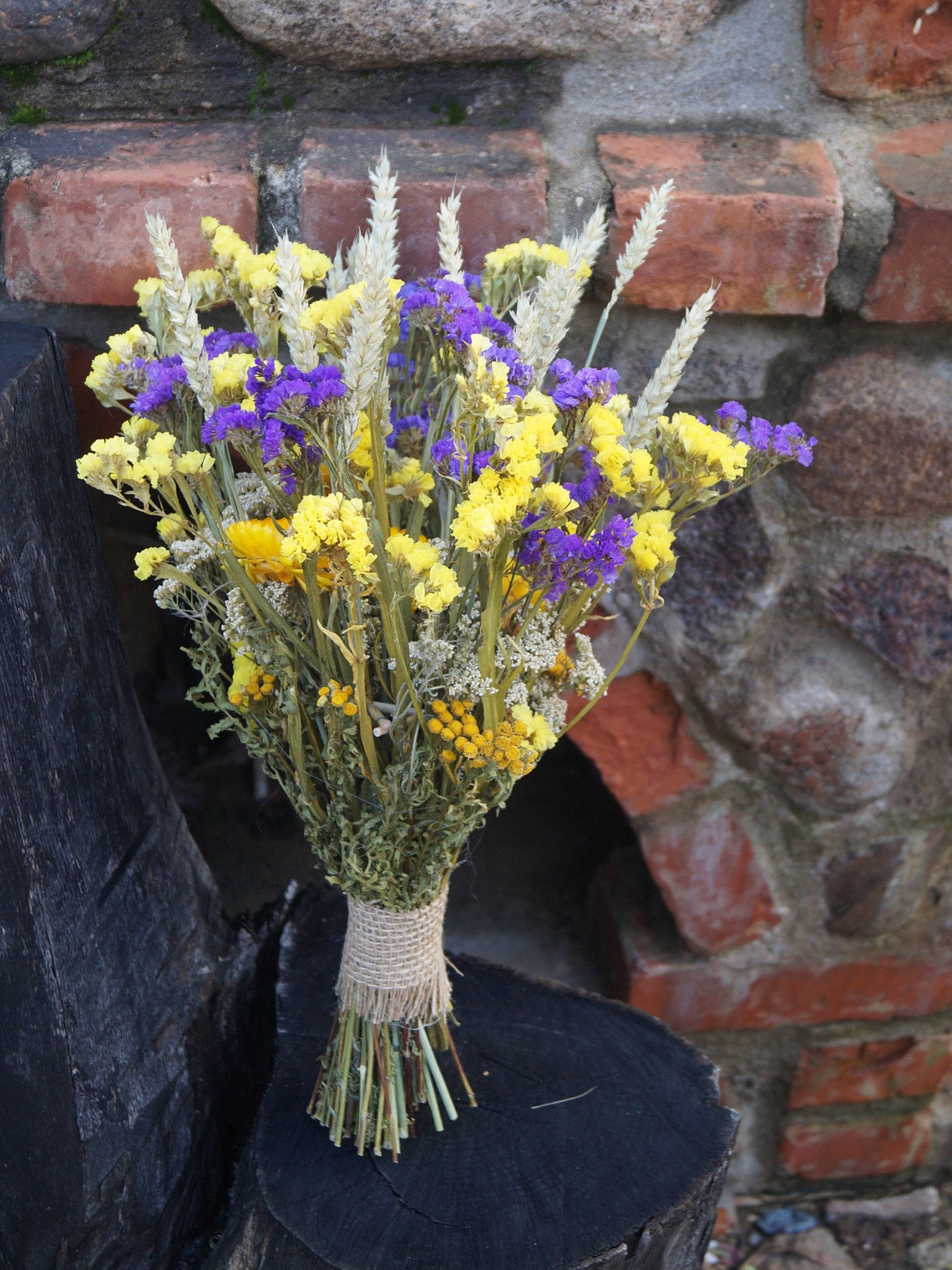 Dried Flower Bouquet Rustic Flower Bouquet Rustic Wedding - Etsy
