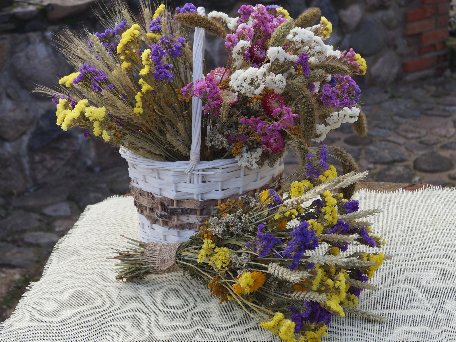 Dried Flower Bouquet Rustic Flower Bouquet Rustic Wedding - Etsy