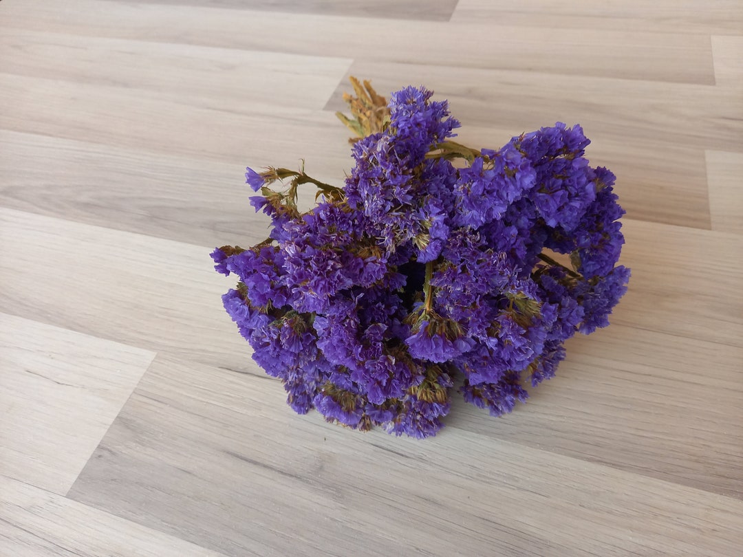 Dried Purple Blue Limonium Bouquet, Dried Statice Bunch, Dried Flower ...