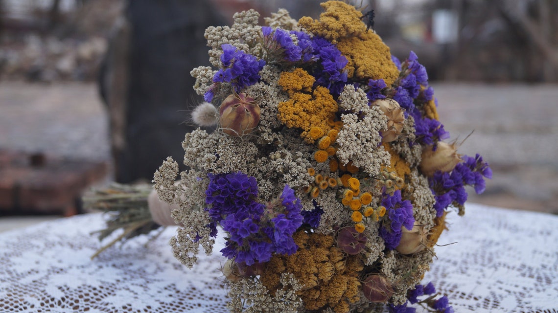 Dried Flower Bouquet Rustic Wedding Bouquet Rustic Bridal - Etsy