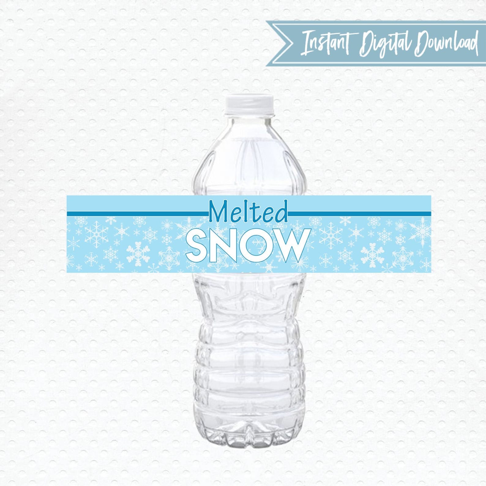 PRINTABLE Winter Melted Snow 16.9 Oz Water Bottle Label - Etsy