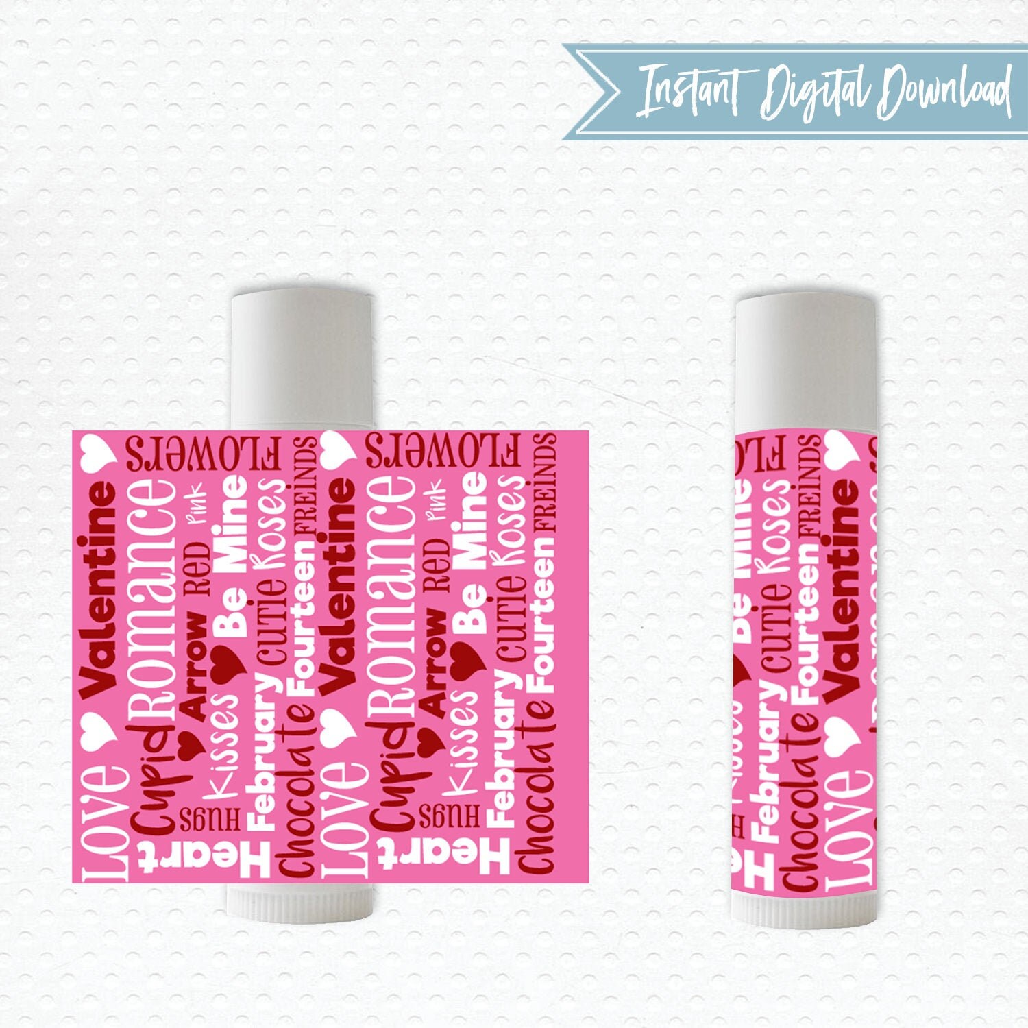 PRINTABLE Valentine's Day Word Collage Chapstick Lip Balm Label Sticker ...