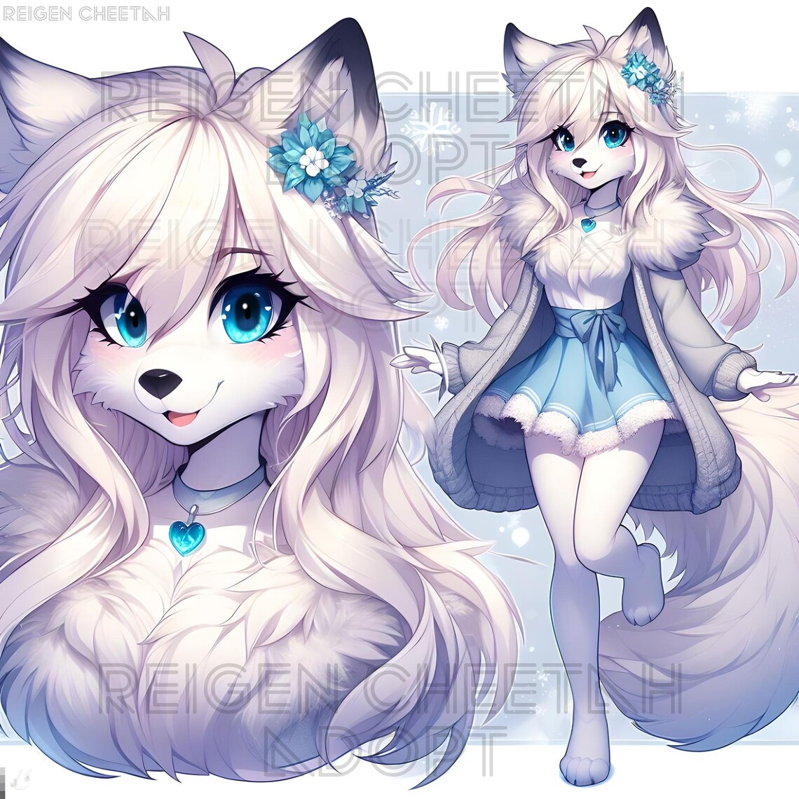 Furry Arctic Fox Fursona Adopt - Etsy