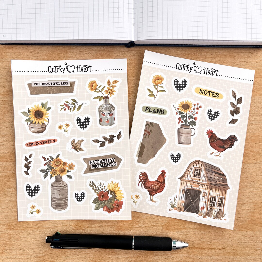 Farmhouse Stickers Planner and Bullet Journaling Stickers, 4.75x6.75 - Etsy