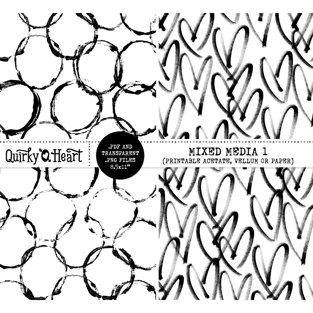 Mixed Media 1 Printable Digital Acetate or Vellum Planner Dashboard ...