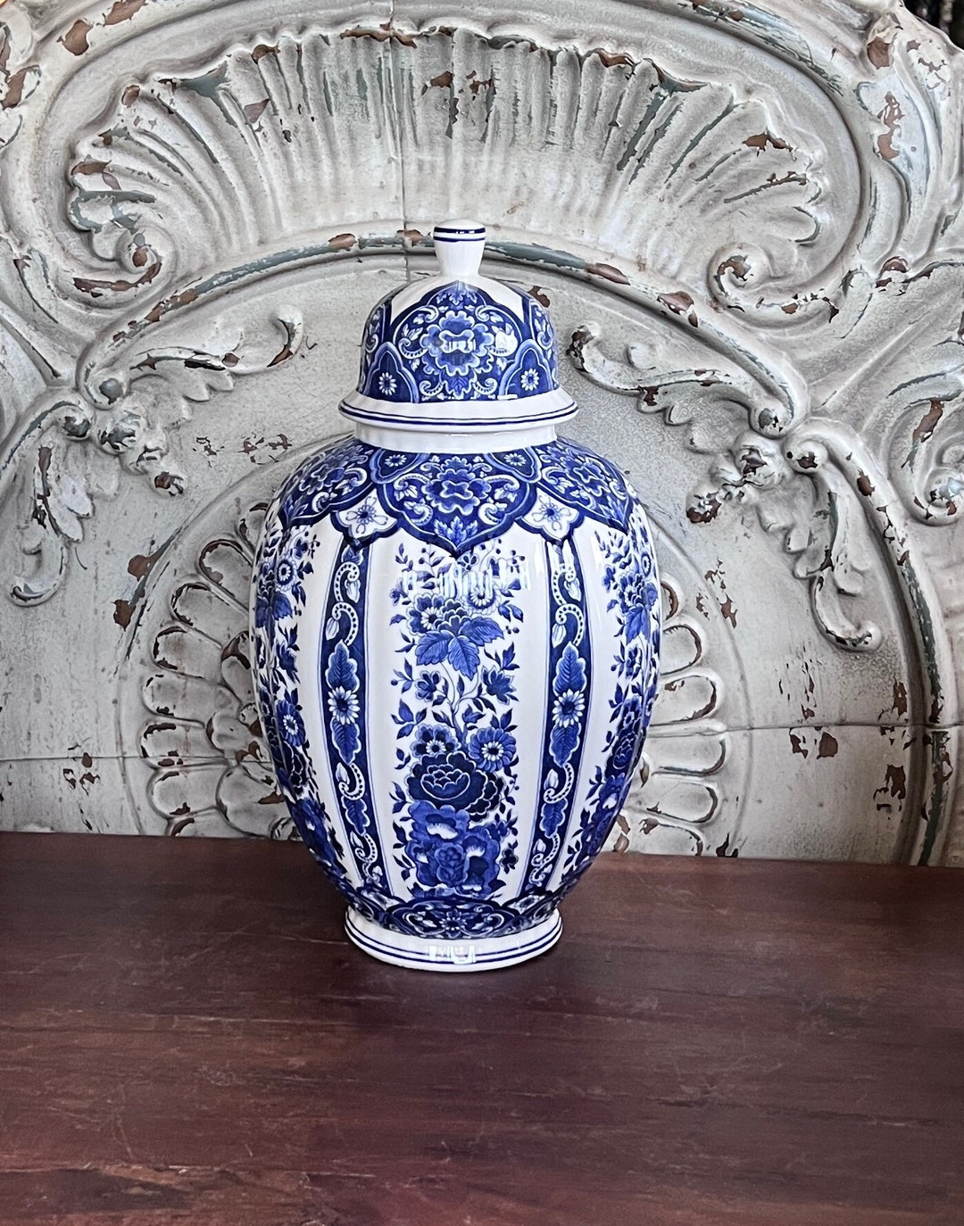 ARDALT TEMPLE JAR ~ Vintage Blue Delfia Chinoiserie Temple Jar/vase ...