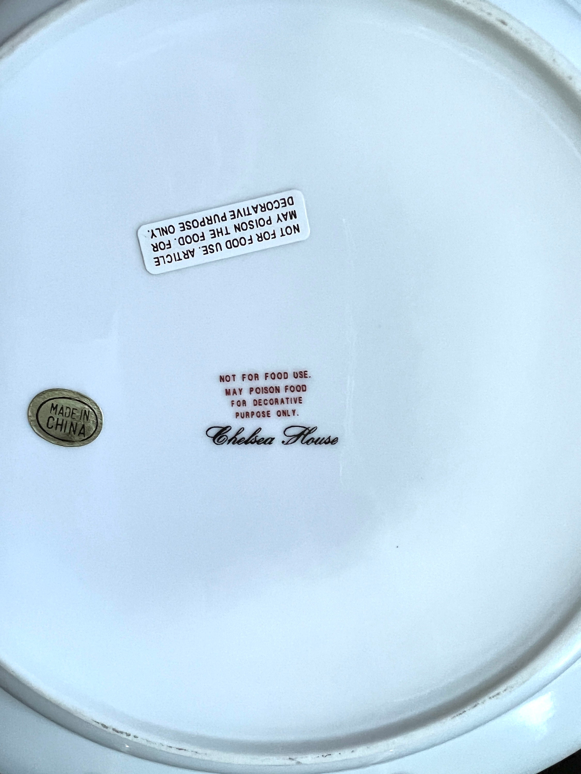 CHELSEA HOUSE PLATE ~ Hand Painted Decorative Plate ~ With Plate Stand ...