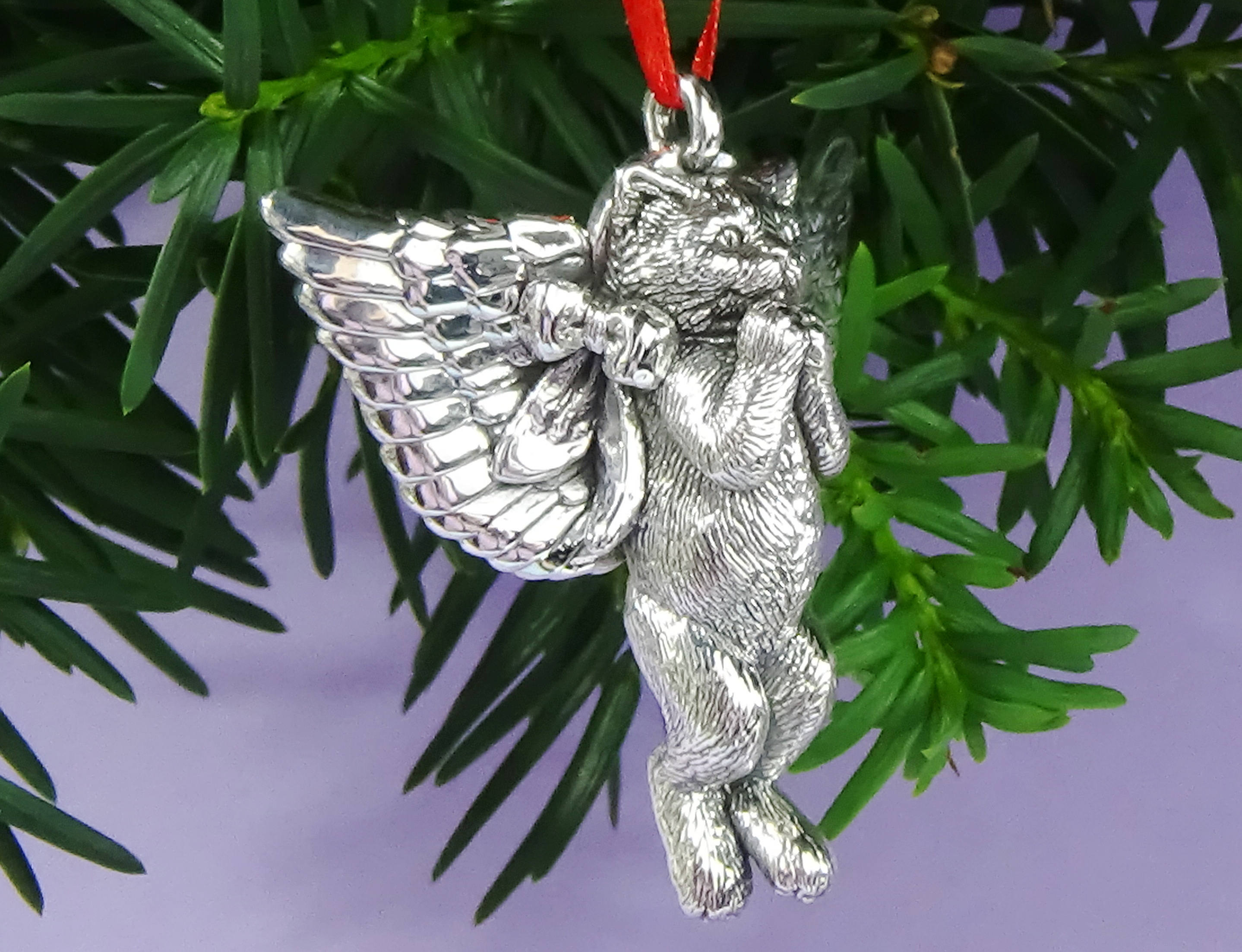 Kitten Angel Christmas Ornament Sterling Silver Cat Lover | Etsy
