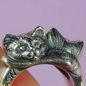 Kitten Twins Ring Sterling Silver, Cat Lover Gift, Statement Cat Ring ...