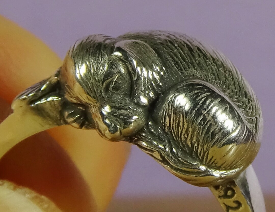 Handmade Sleeping Puppy Ring: Sterling Silver Dog Lover Jewelry - Etsy