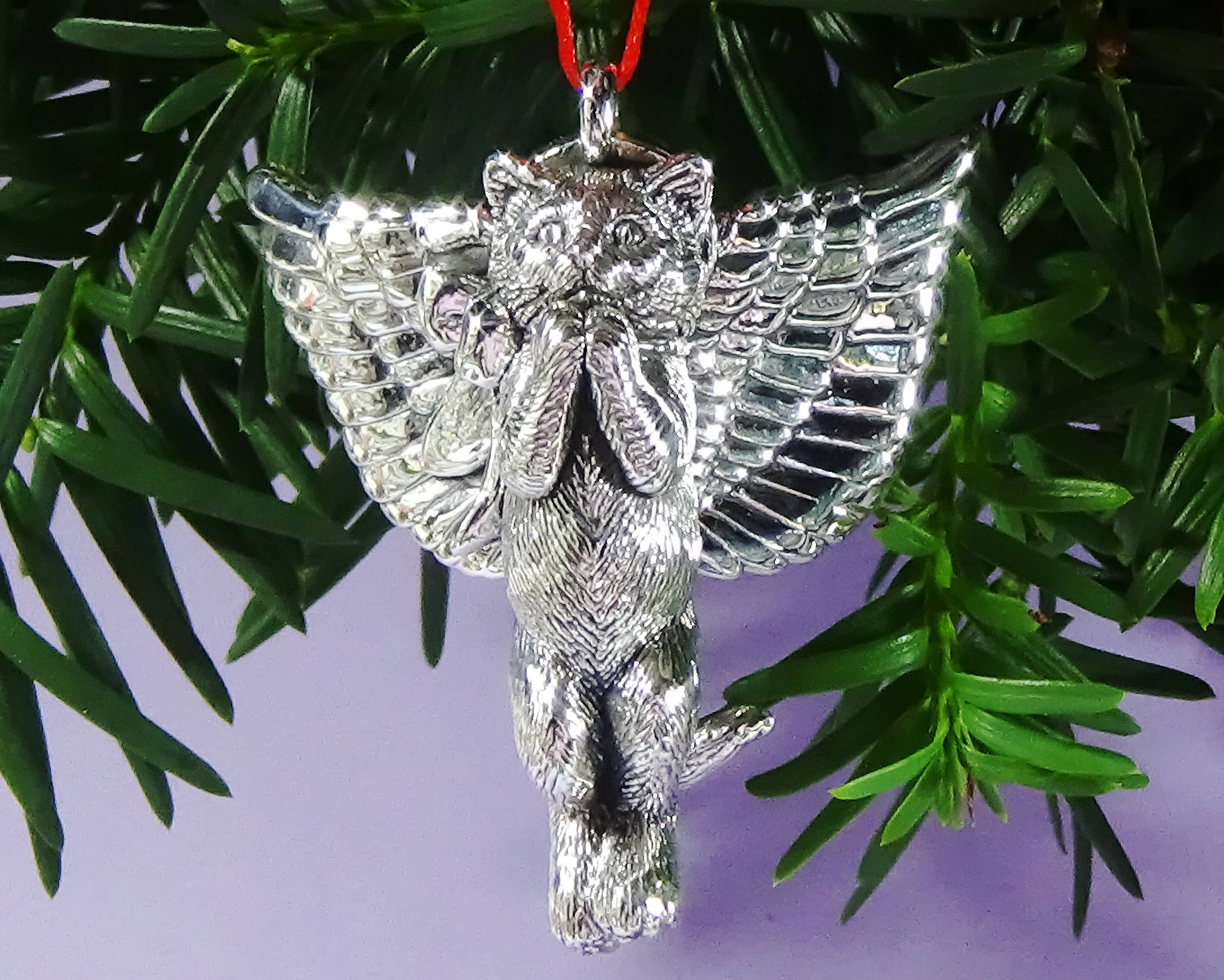 Kitten Angel Christmas Ornament Sterling Silver Cat Lover | Etsy