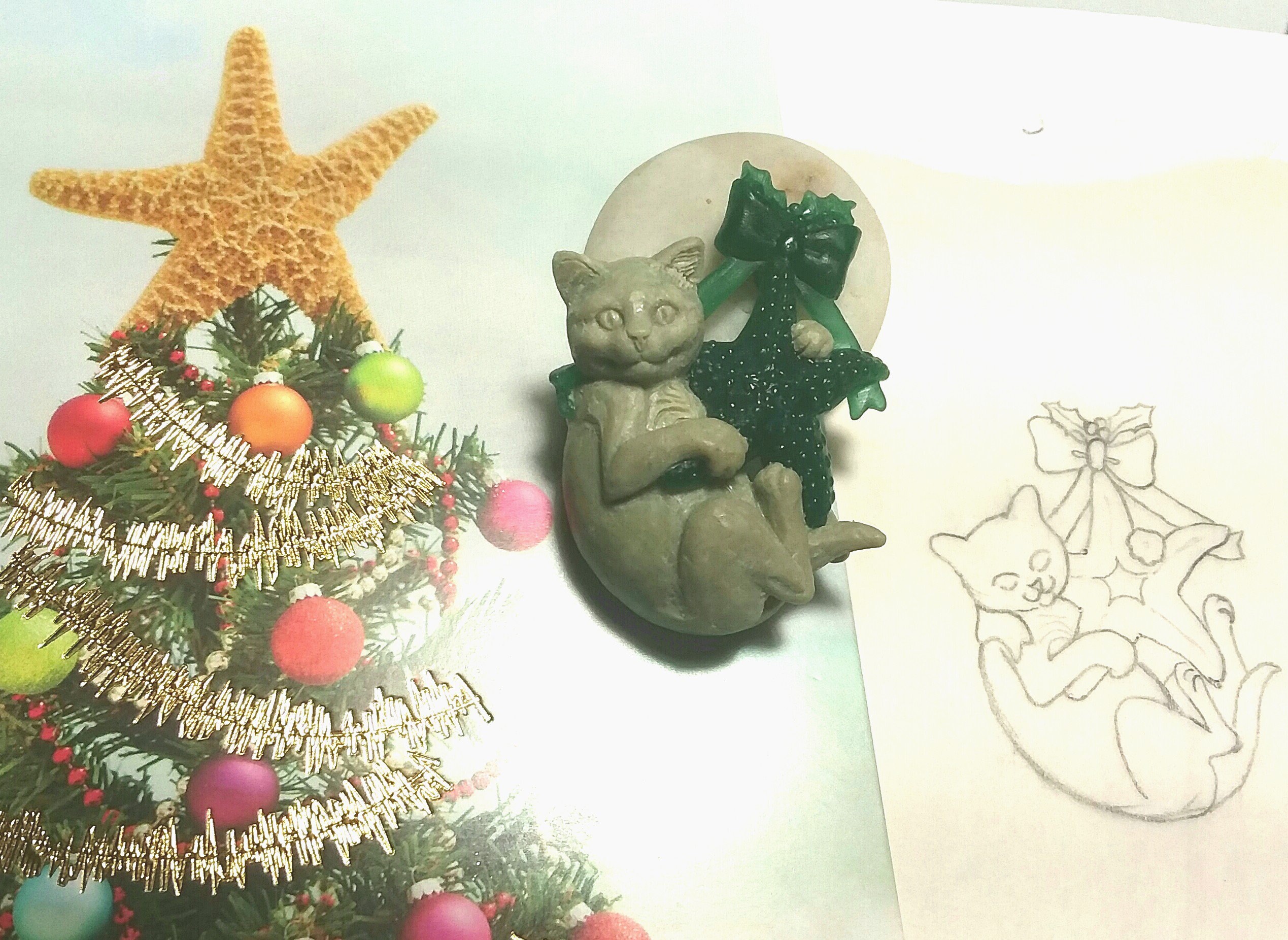 Kitten and Starfish Ornament Cat Lover Gift for Her or Him - Etsy