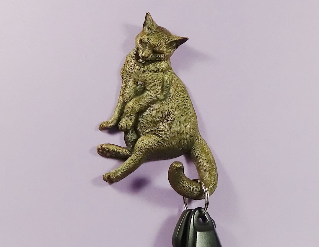 Bronze Cat Utility Hook, Housewarming Gift, Cat Lover Gift, Bronze Cat ...