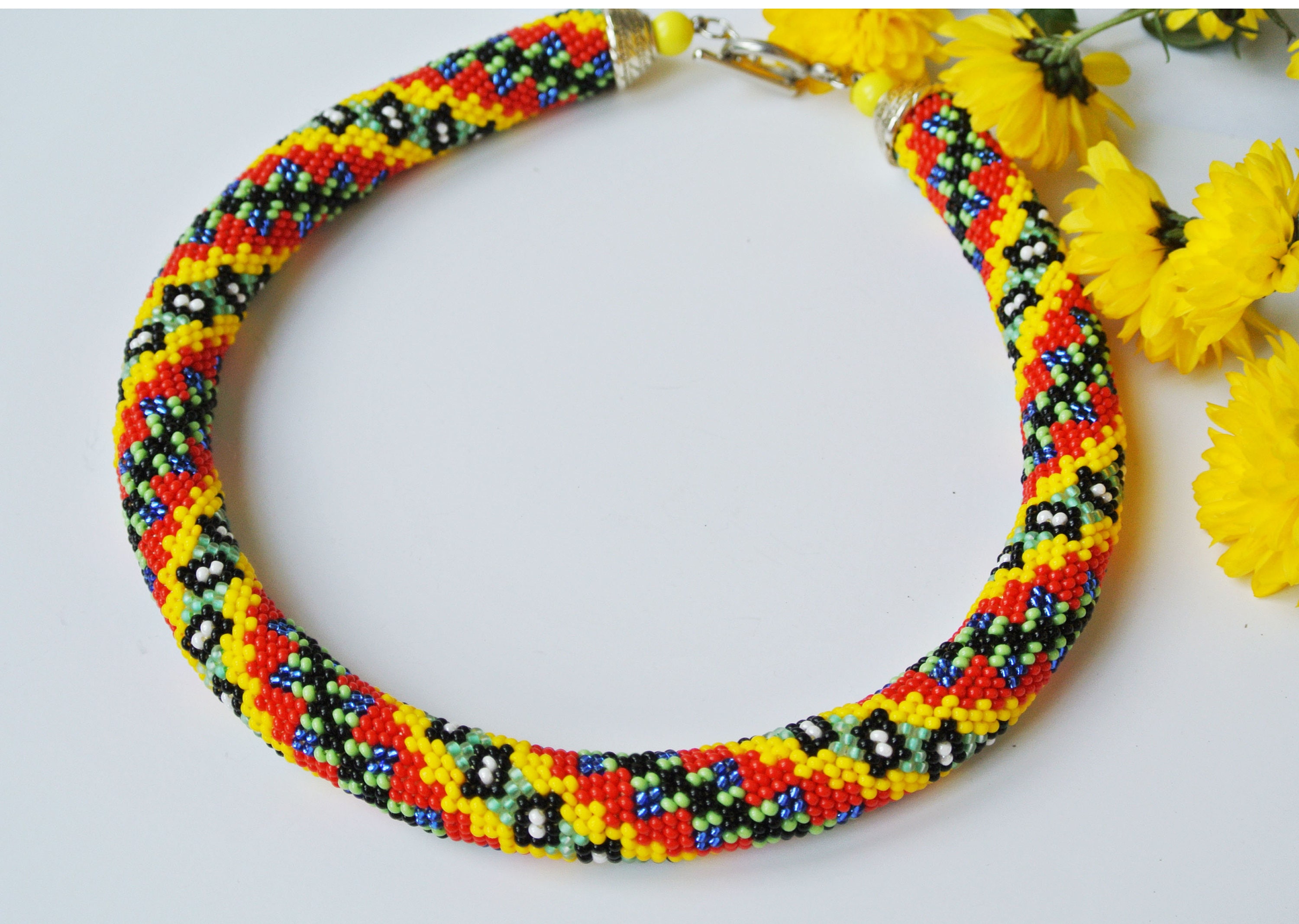 Colorful Seed Bead Crochet Pattern, PDF File, DIY, Beaded Necklace ...