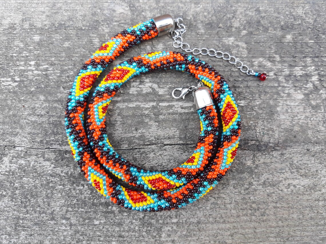 PDF Pattern Native American Beadwork Necklace Beaded Crochet | Etsy