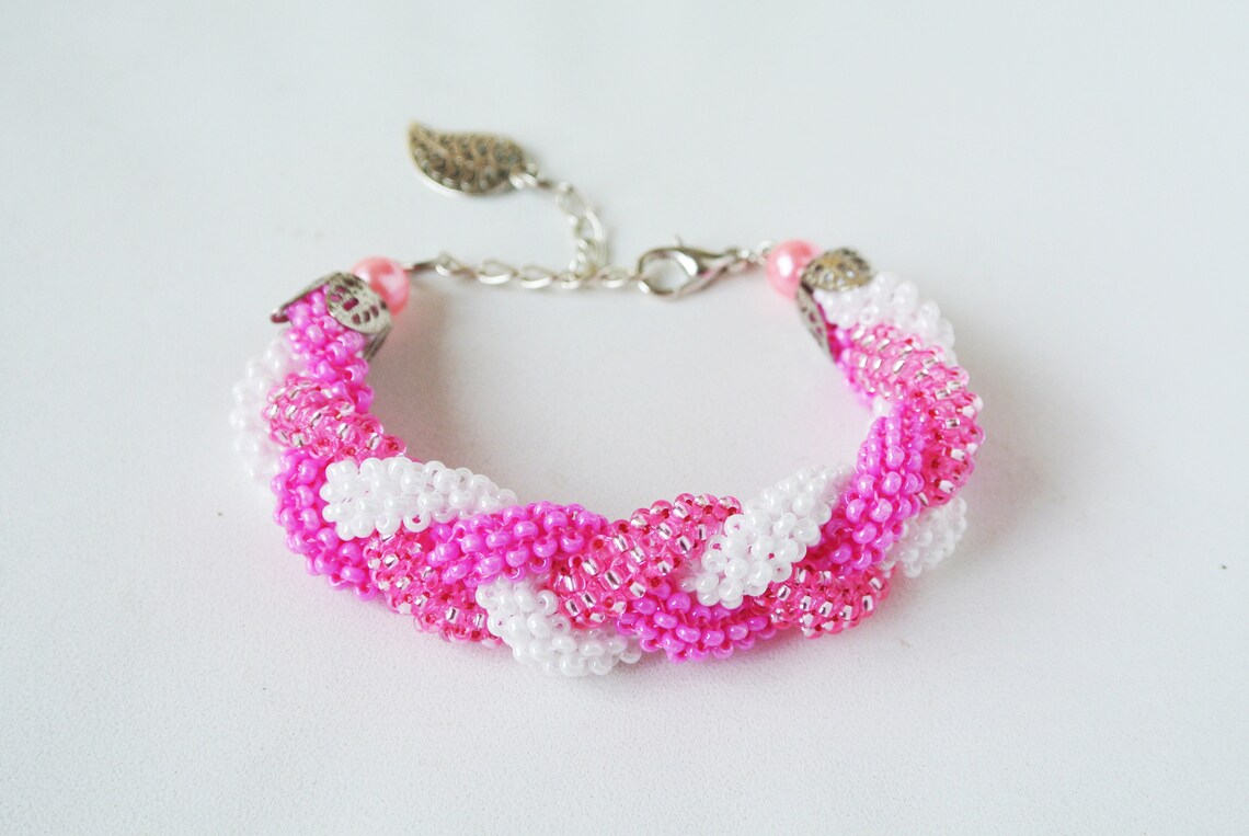 Seed Bead Bracelet 'braid' Beadwork Bracelet Beaded - Etsy