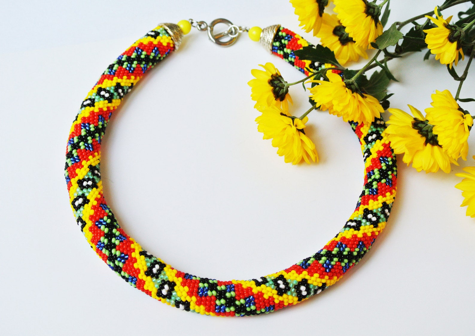 Colorful Seed Bead Crochet Pattern, PDF File, DIY, Beaded Necklace ...