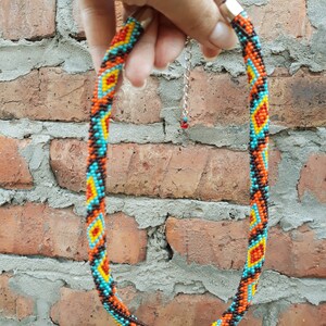 PDF Pattern Native American Beadwork Necklace, Beaded Crochet Rope ...