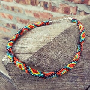 PDF Pattern Native American Beadwork Necklace, Beaded Crochet Rope ...