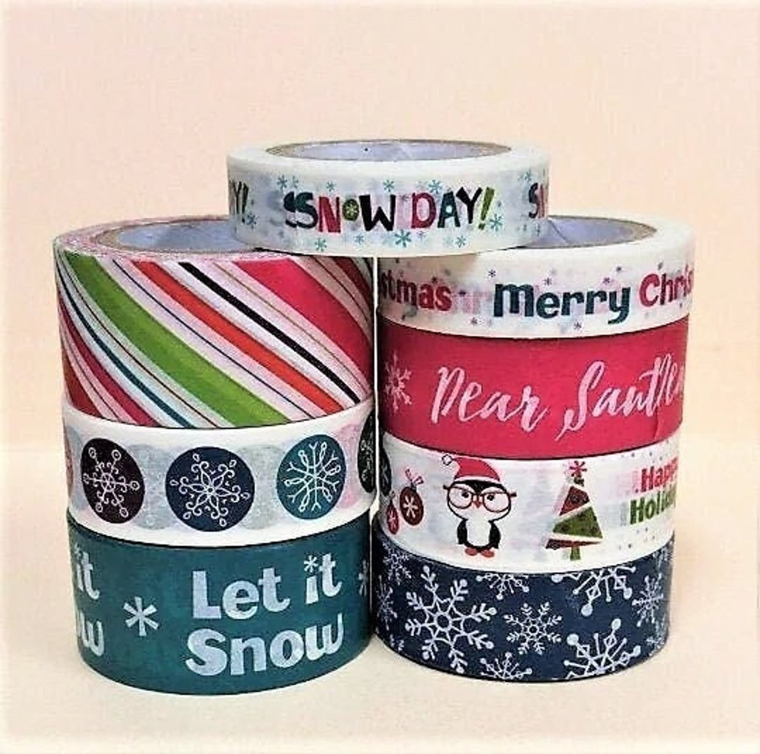 Christmas Washi Tape Samples, Let It Snow Washi, Snowflake Washi, Merry ...
