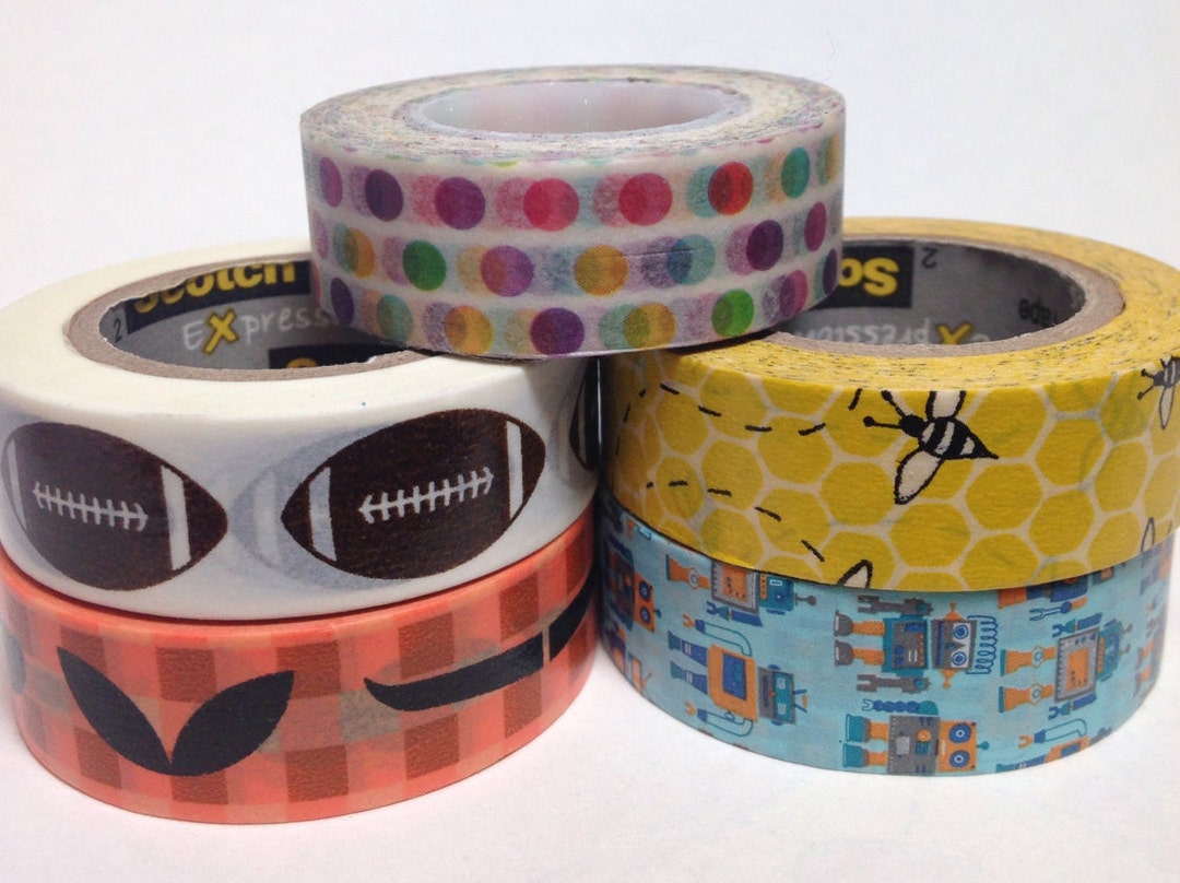 Various Washi Samples, Football Washi, Mustache Washi Tape, Planner ...