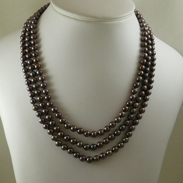 Triple Strand Pearl - Etsy