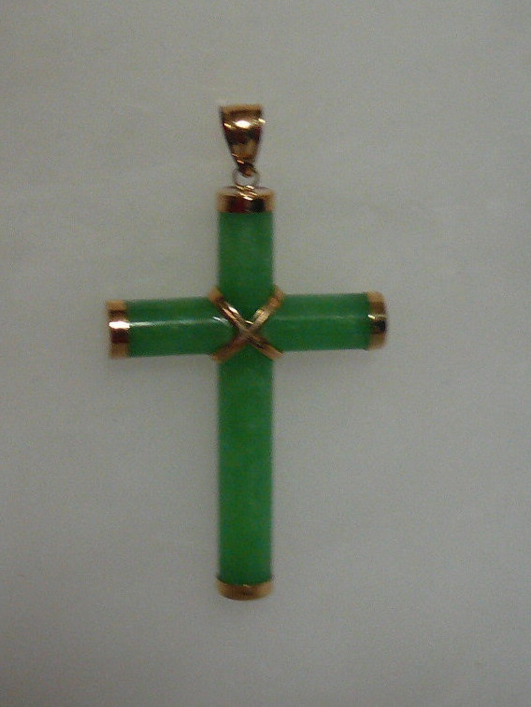 Jade Cross Pendant With 14k Yellow Gold - Etsy