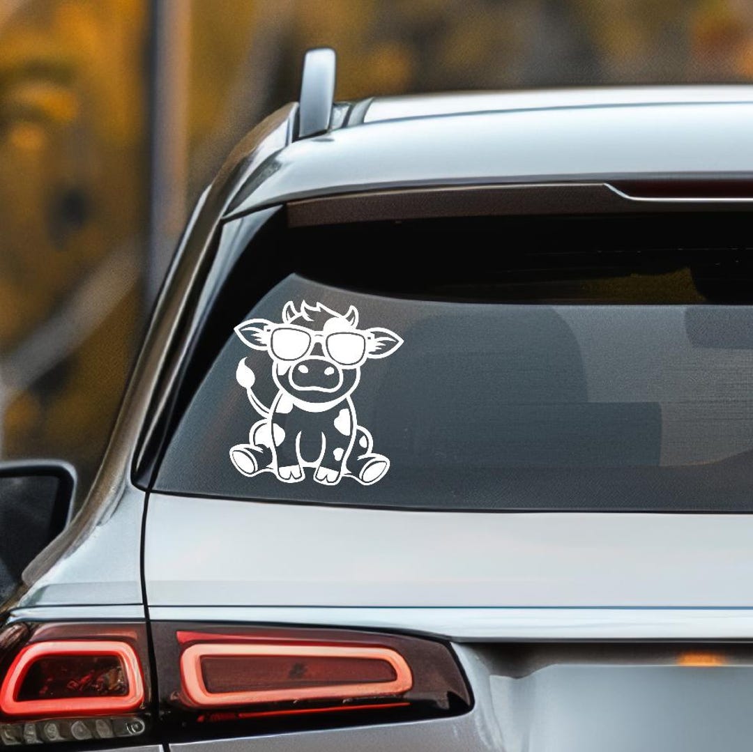 Summer Cow Decal, Cute Cow Decal, Cow Car Decal - Etsy