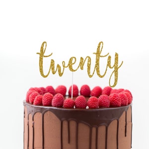 Twenty Cake Topper 20 Cake Topper 20th Birthday Decorations Milestone ...
