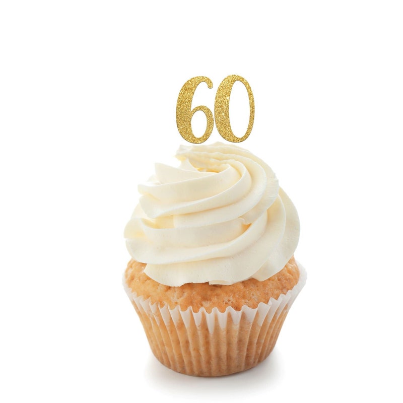 60th Cupcake Toppers - Etsy