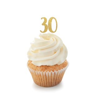 30 Cupcake Topper, Cupcake Topper, Cake Topper, 30th Birthday, Happy ...