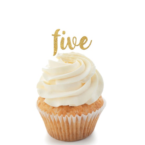 ANY NUMBER 5th Birthday Cupcake Toppers 2 Inches Tall | Etsy