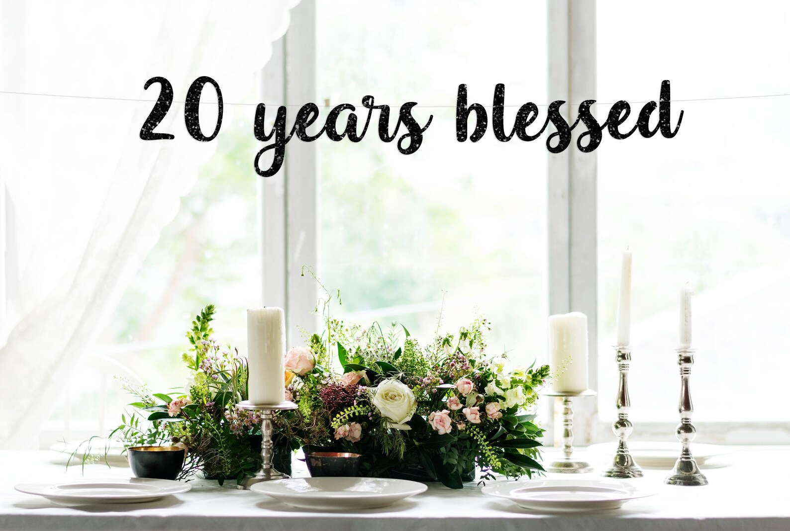 20 Years Blessed Birthday Decoration Birthday Banner - Etsy