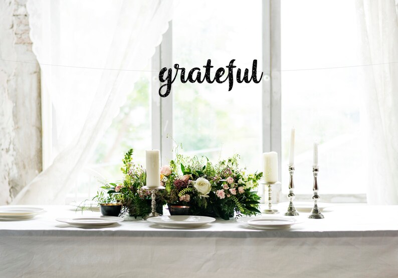 Grateful Banner Fall Banner Thanksgiving Decorations Gold - Etsy