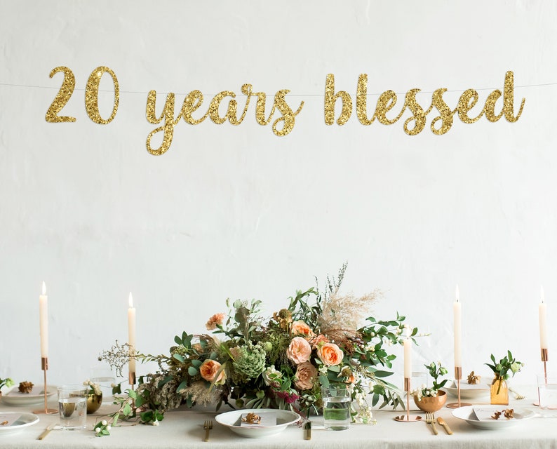 20 Years Blessed Birthday Decoration Birthday Banner - Etsy