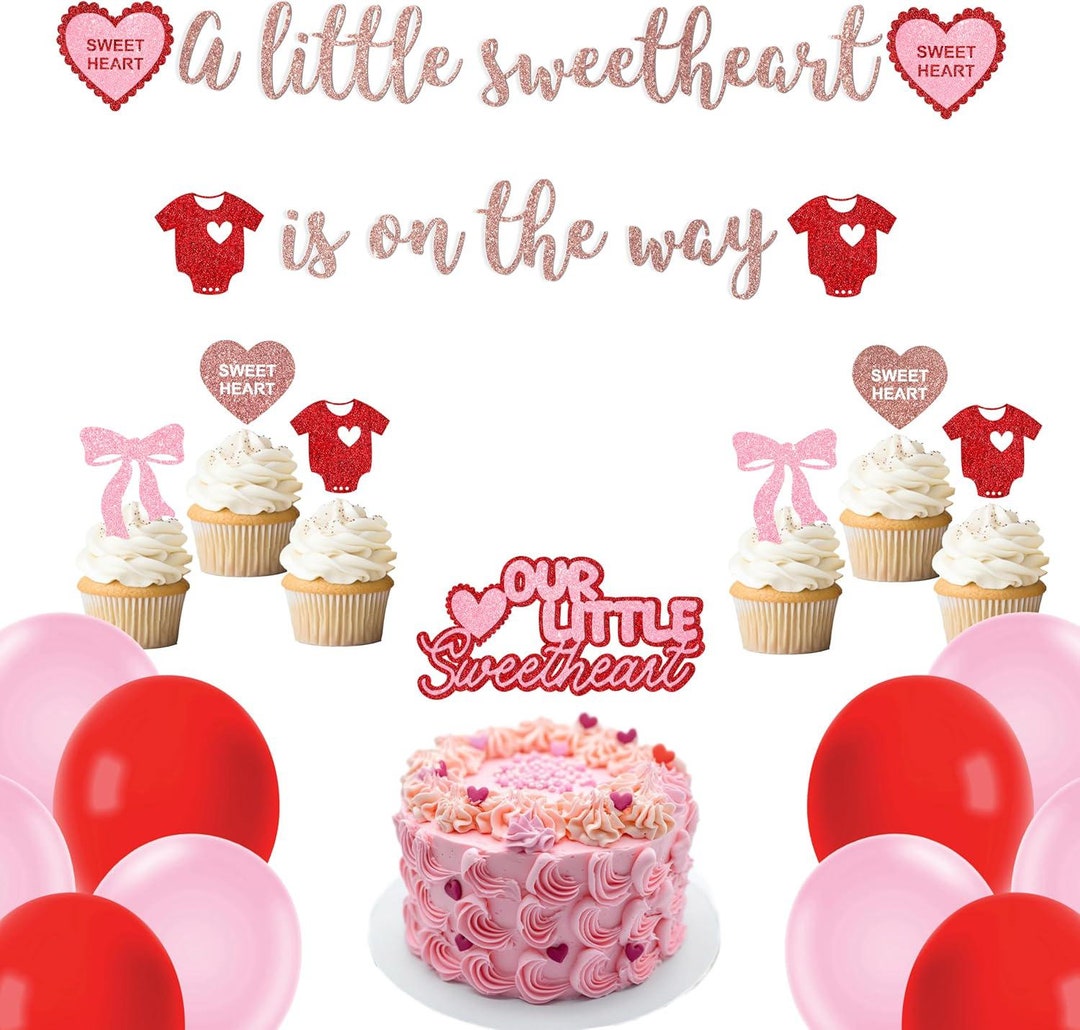 A Little Sweetheart is on the Way, Little Sweetheart Banner, Valentine ...
