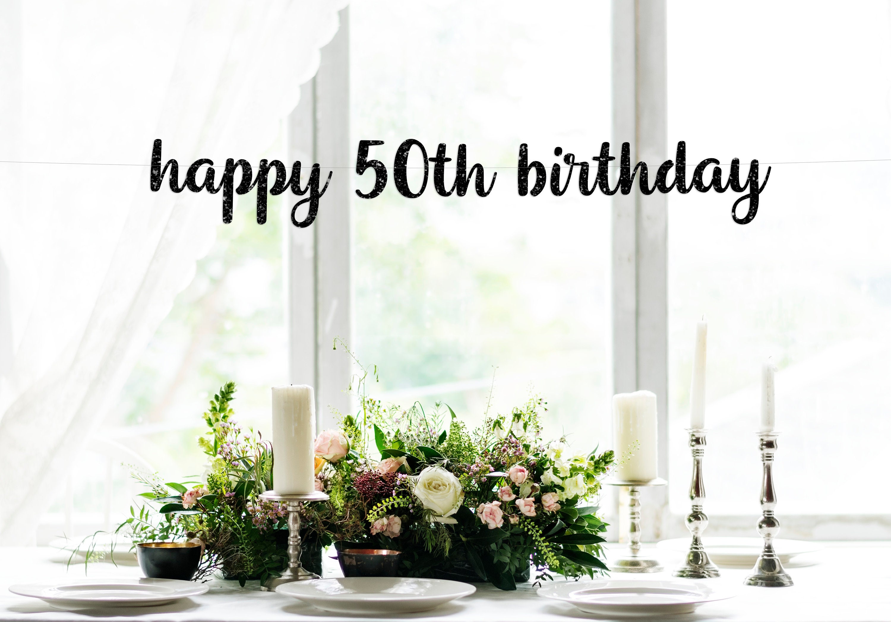 Happy 50th Birthday Banner 50th birthday banner Cheers to 50 | Etsy