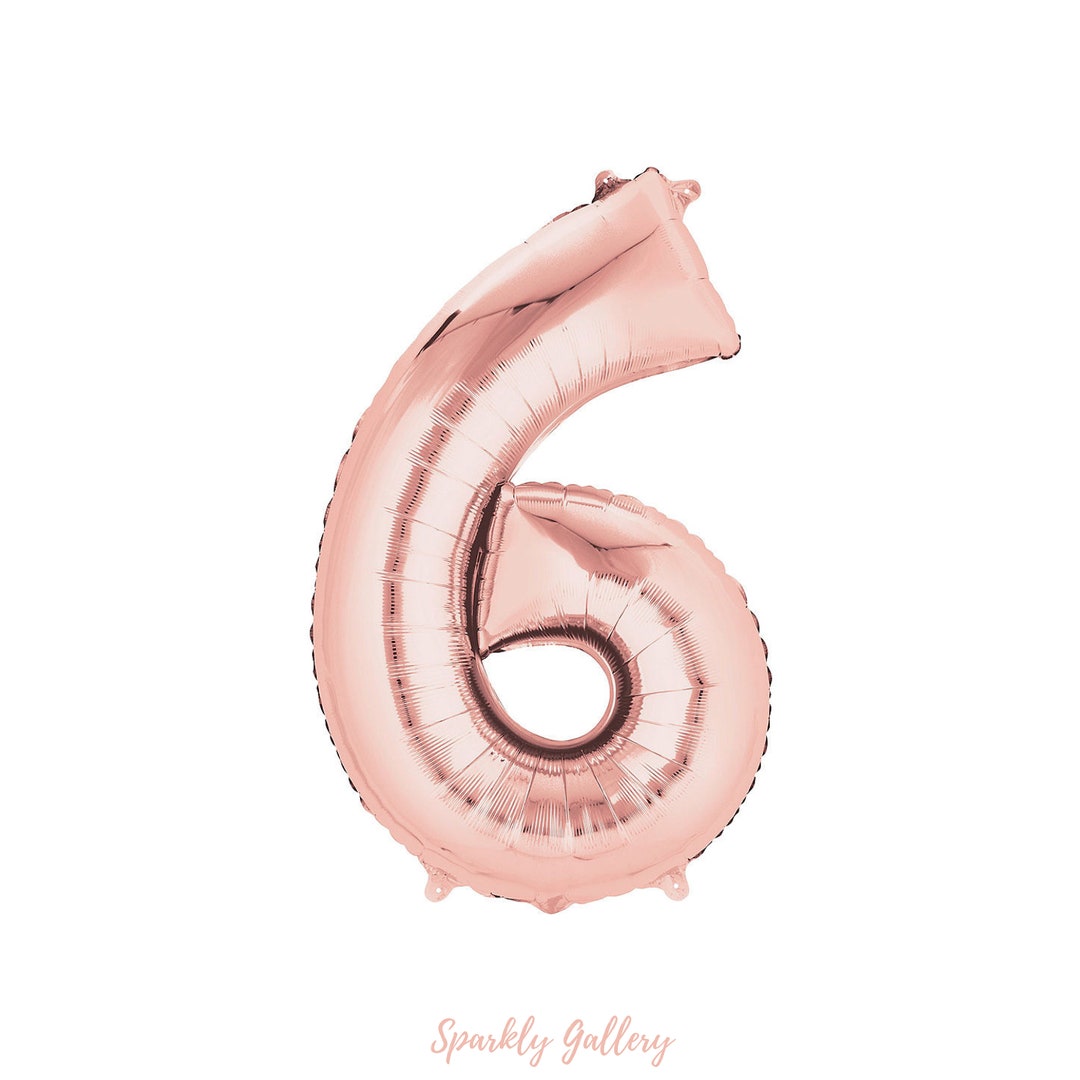 16" Rose Gold Number 6 Balloon - 6th Birthday Photo Prop - Etsy