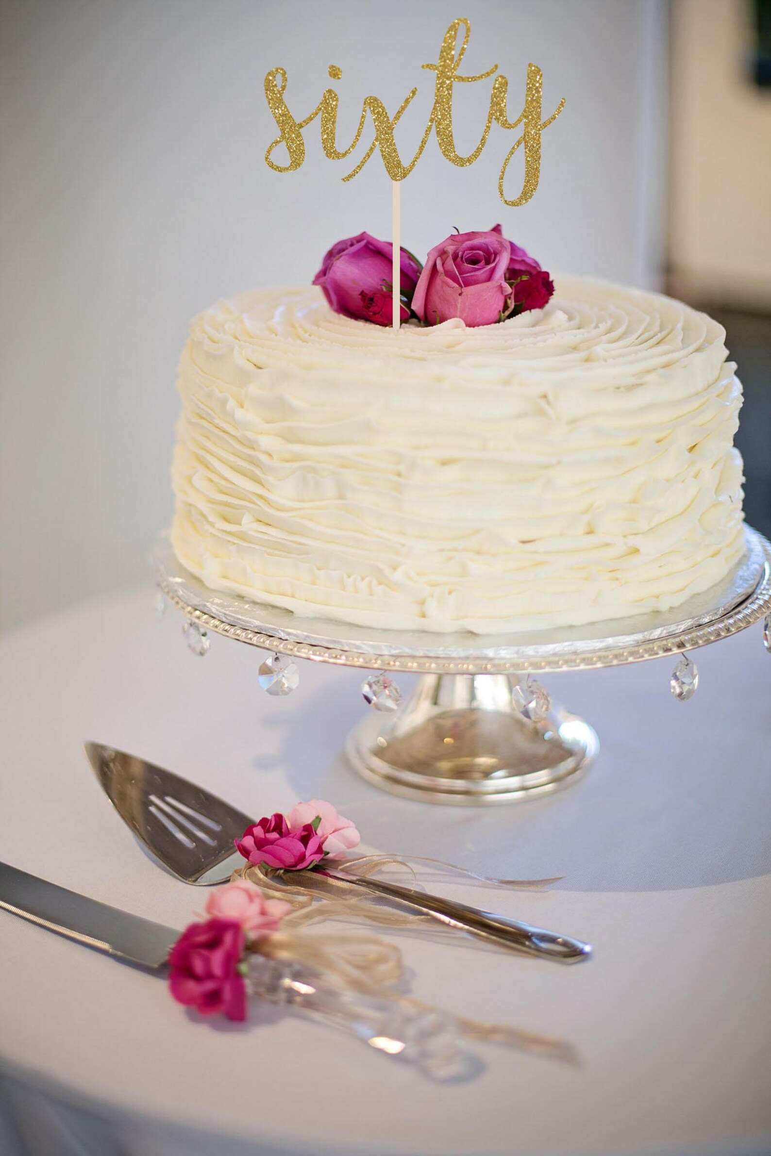 Sixty Cake Topper 60th Birthday Cake Topper Glitter Cake - Etsy