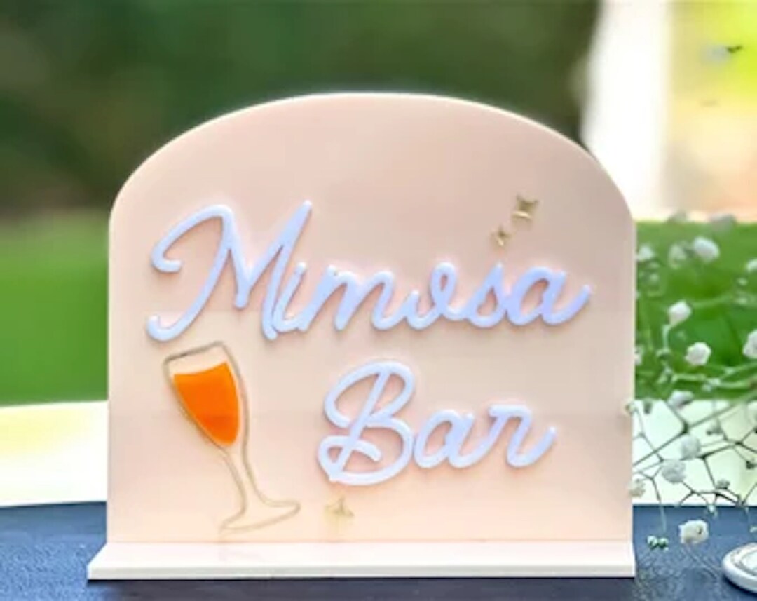 Mimosa Bar Table Sign, Mimosa Bar, Acrylic Table Sign, Mimosa Sign ...