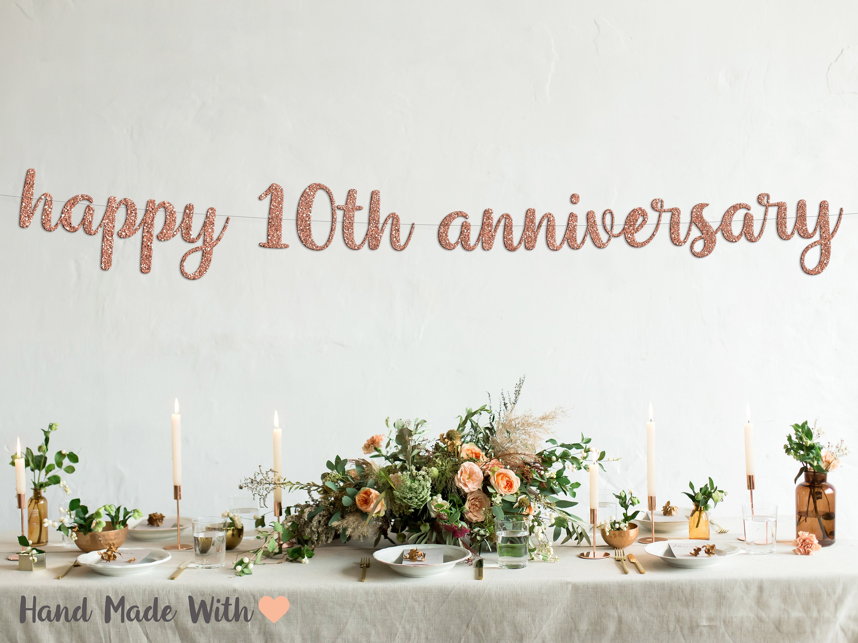 10th Anniversary Glitter Banner 10 Years Blessed Cheers To | Etsy