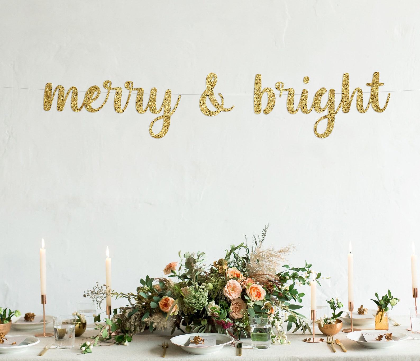 Merry & Bright Banner Merry Christmas Banner Christmas - Etsy