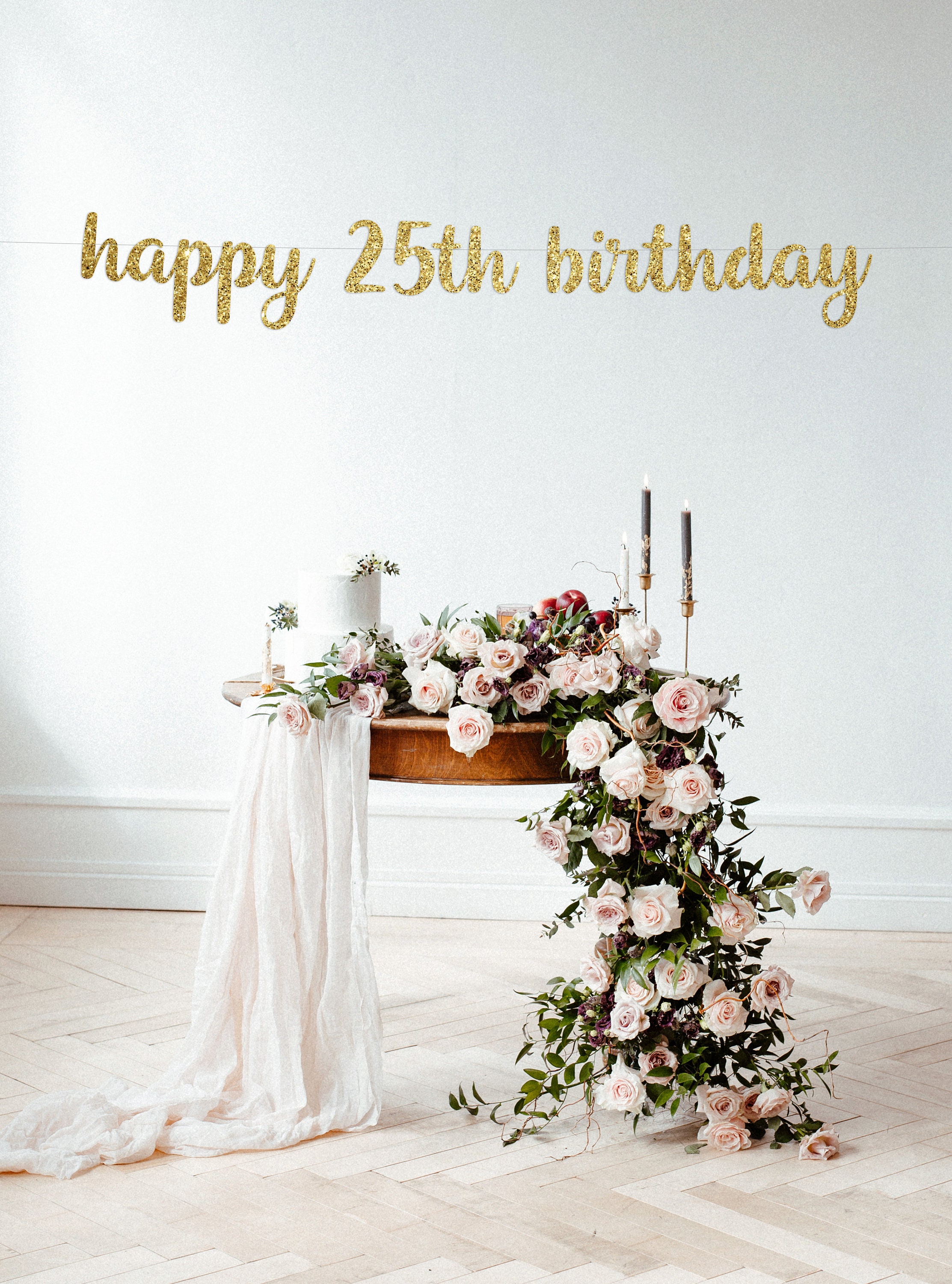 Happy 25th Birthday Banner 25 & Fabulous Banner Happy 25th - Etsy