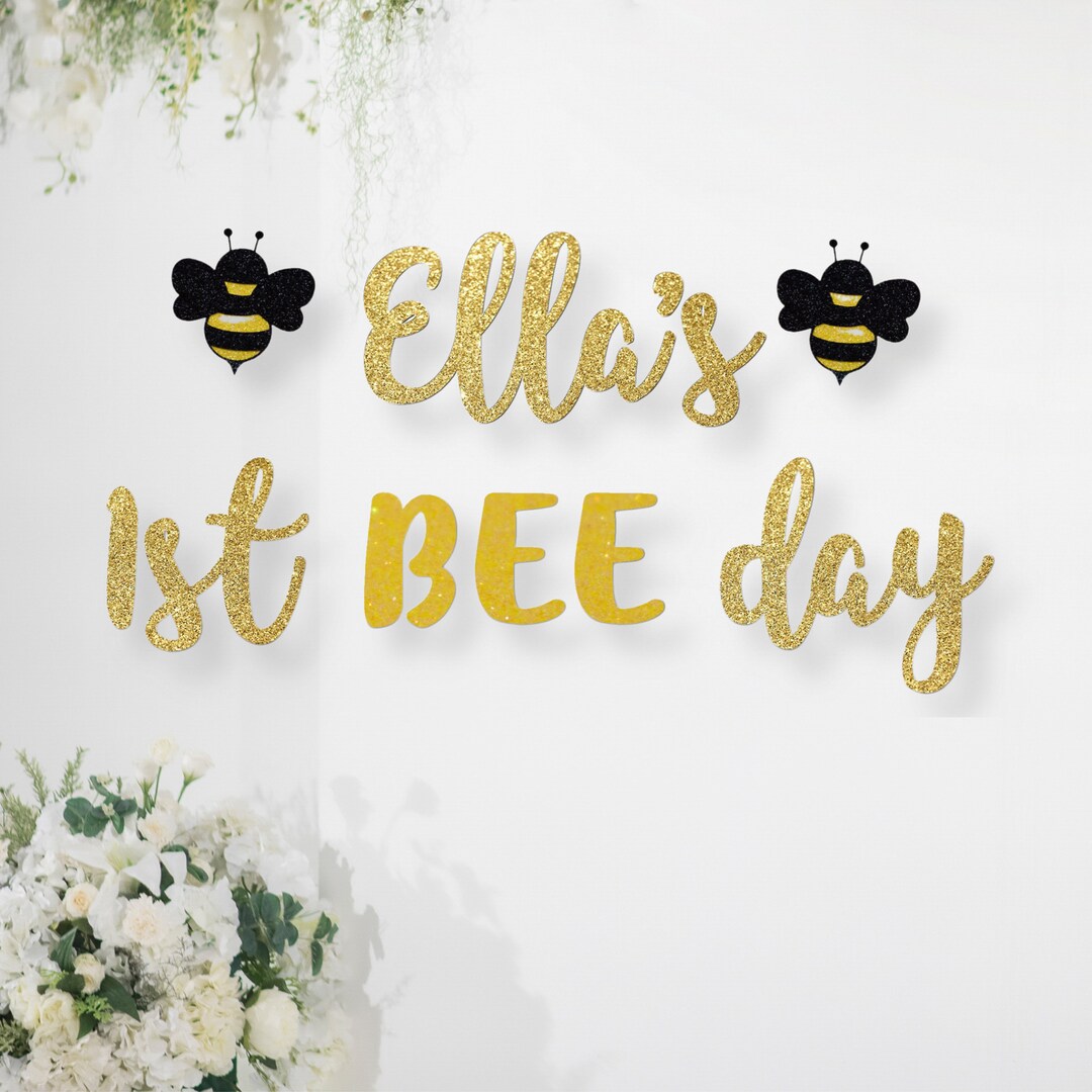 1st Beeday Banner, Custom Birthday Banner, Bee Theme, Happy Beeday ...