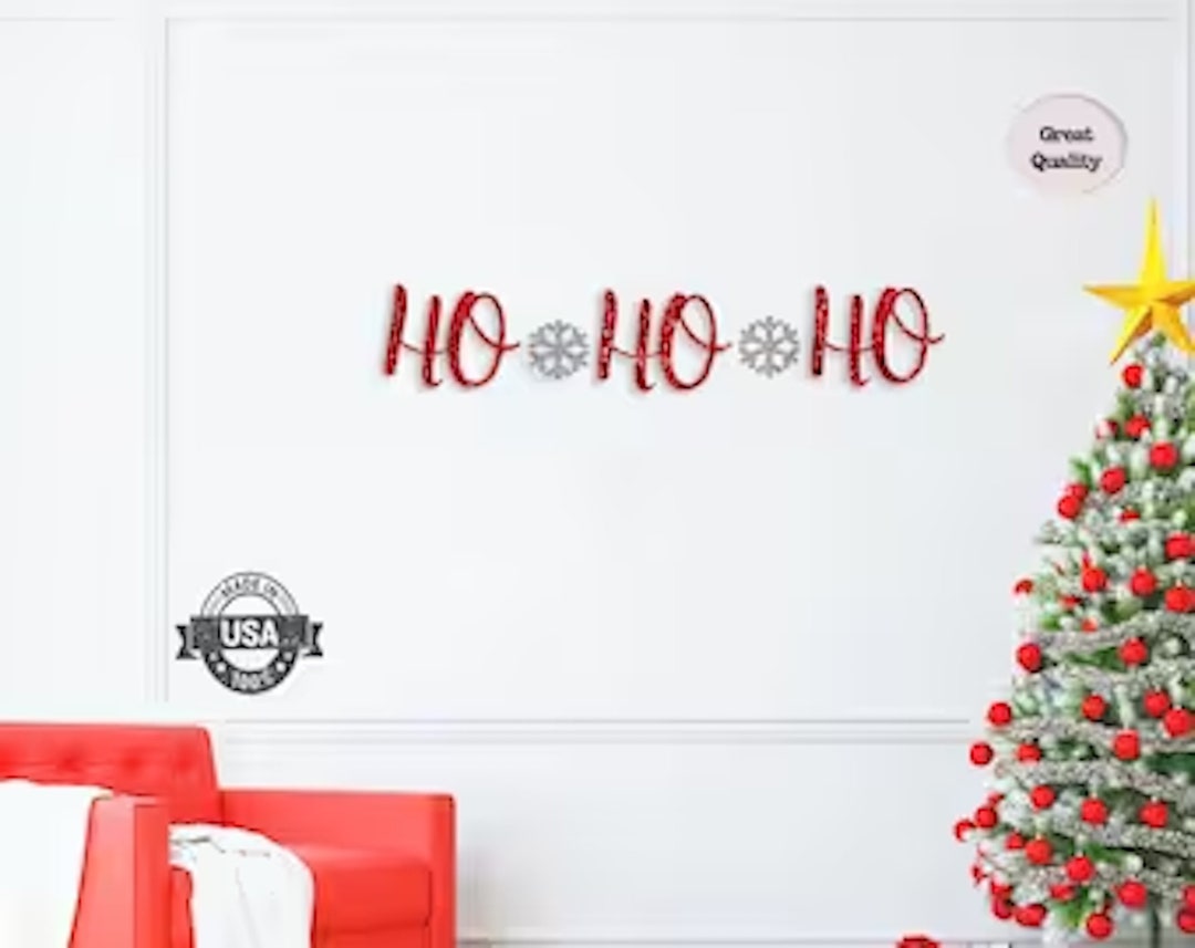 HO HO HO Banner, Holiday Banner, Christmas Decoration, Christmas ...