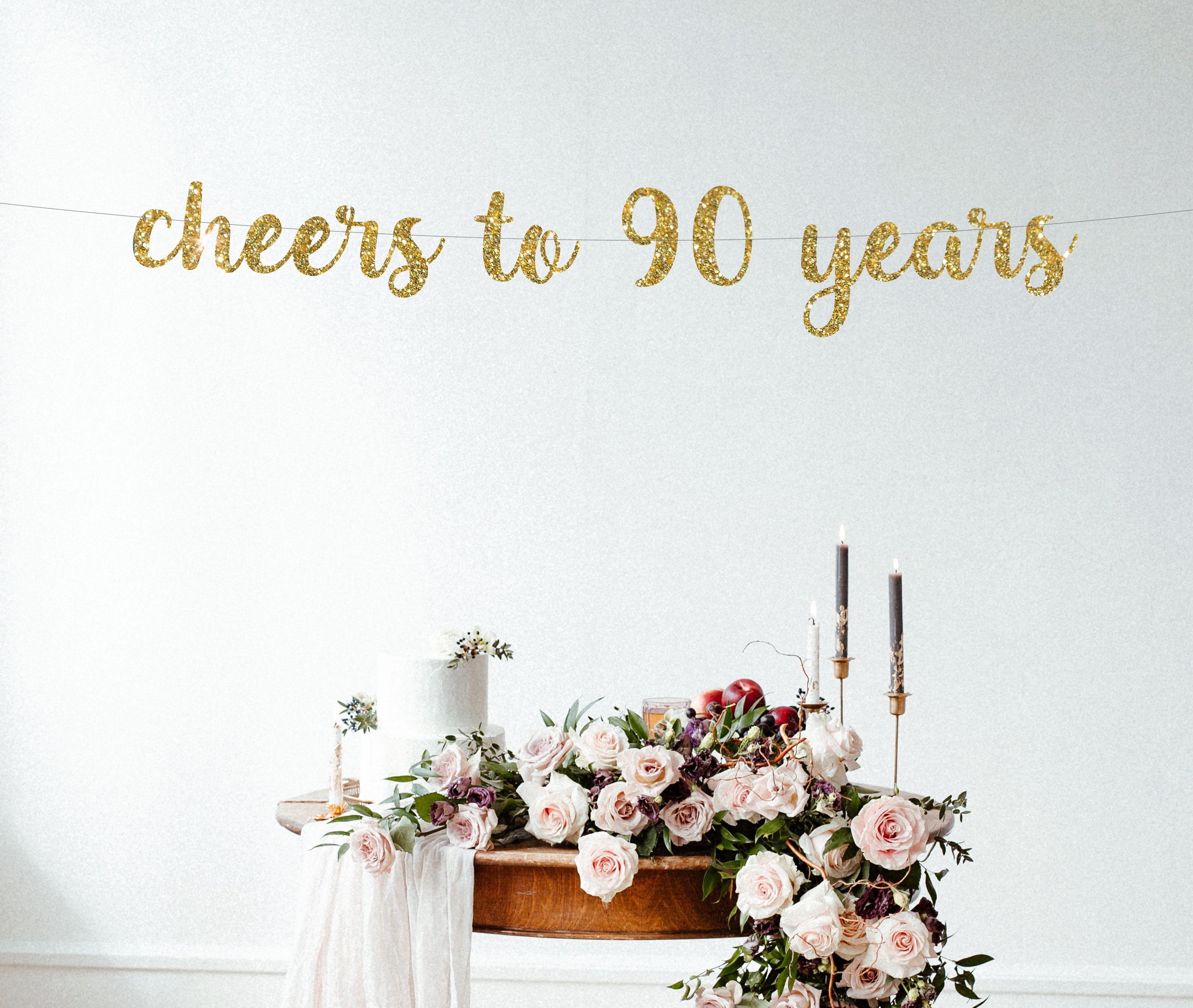 Cheers to 90 Years Banner 90th Birthday Banner 90th | Etsy